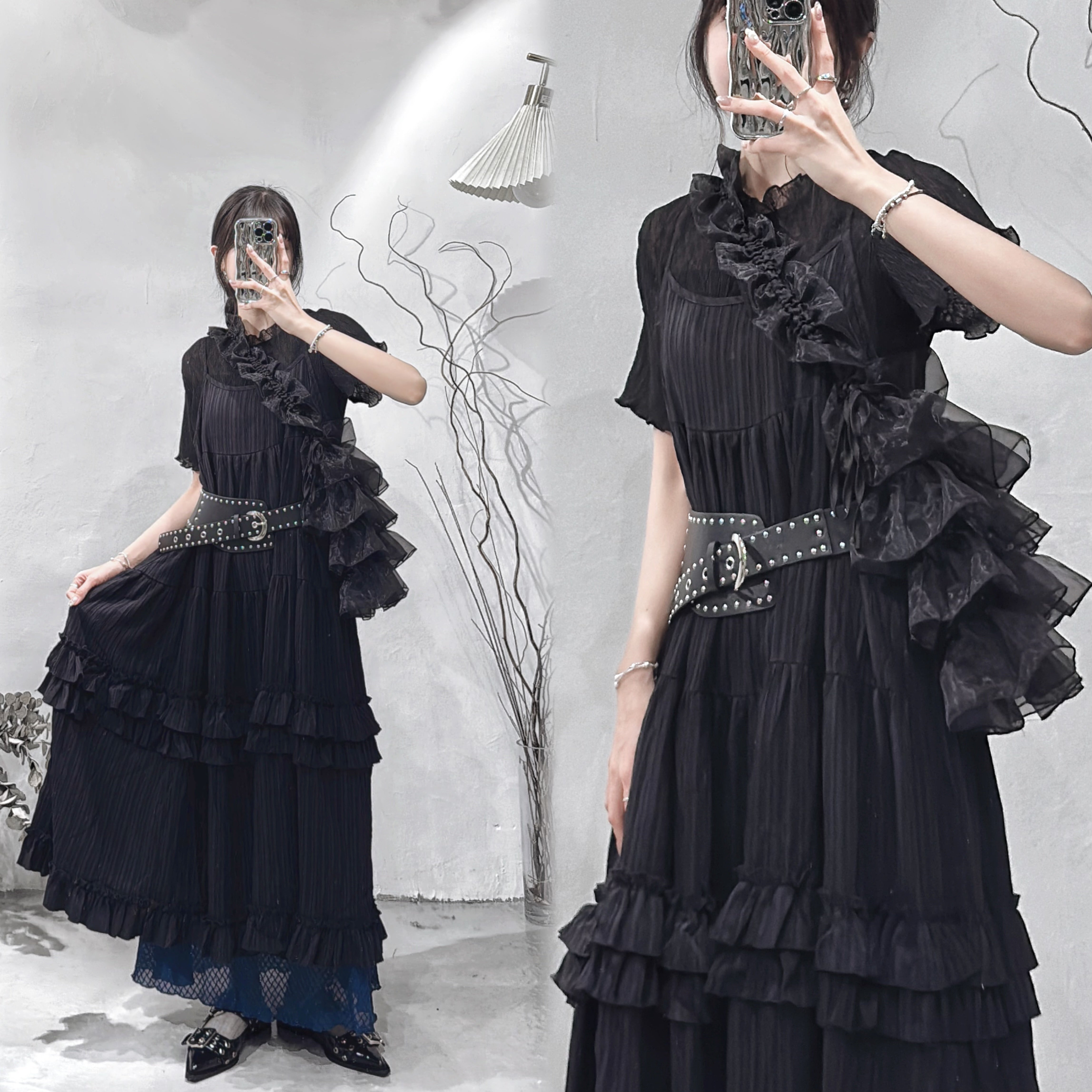 [ 現貨/預訂⋆⭒˚.⋆ ] cake layered ops / black – dudettedot